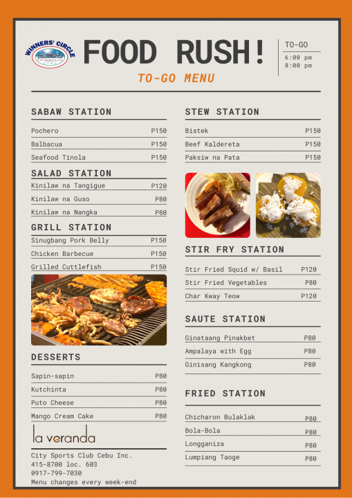 Food Rush! To-Go – City Sports Club Cebu